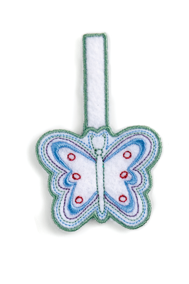 Furry Friends Butterfly Fob Embroidery Design Download - Sew Daily