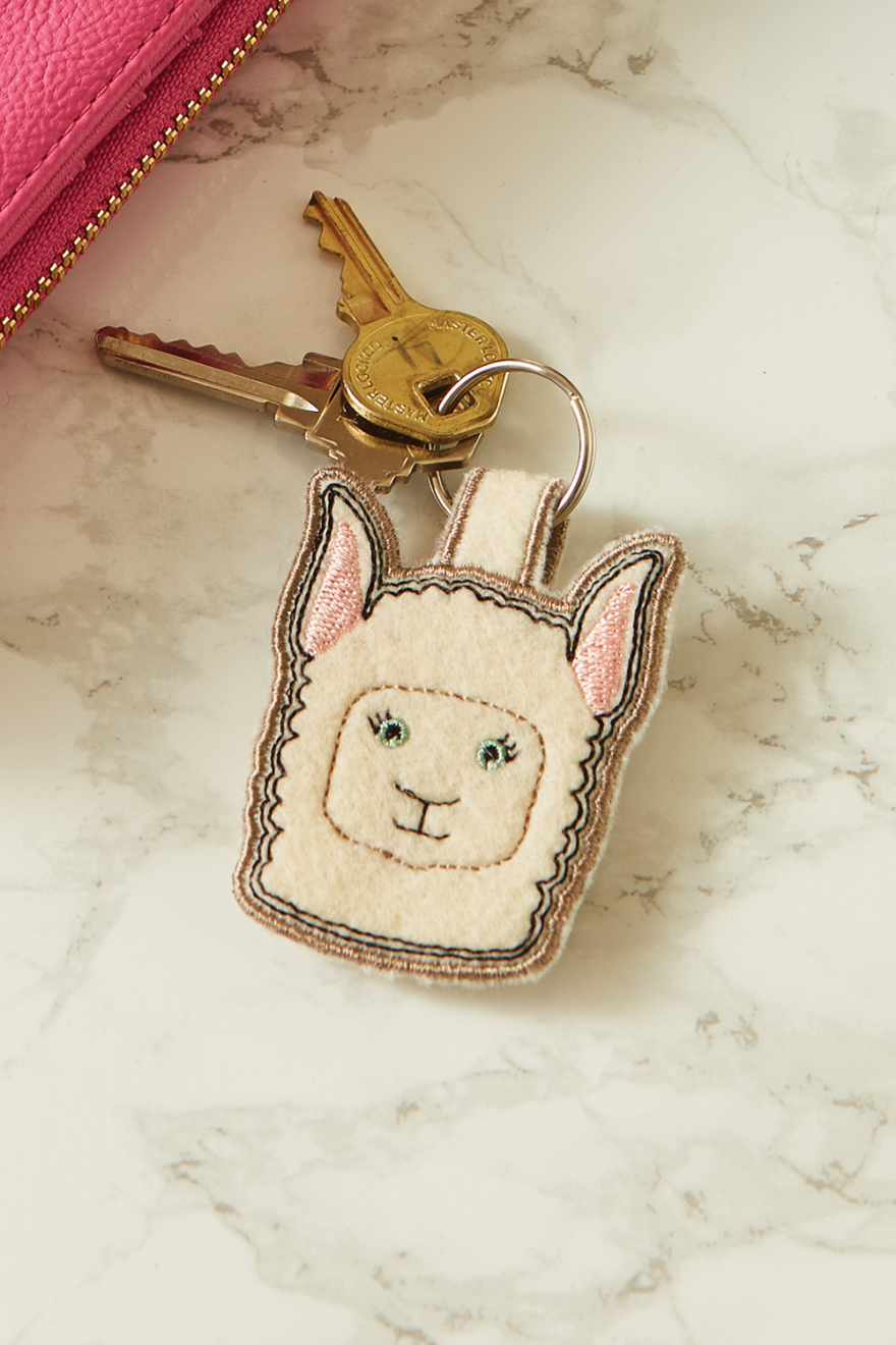 Furry Friends Llama Fob Embroidery Design Download - Sew Daily