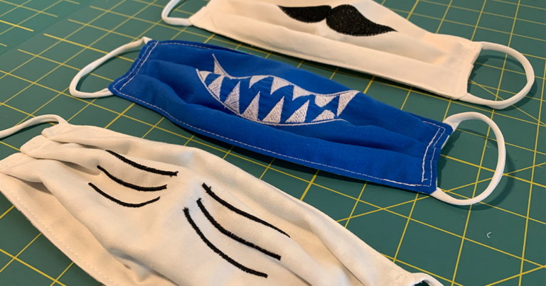 Embroider Masks for Kids: 3 Free Machine Embroidery Designs - Sew Daily