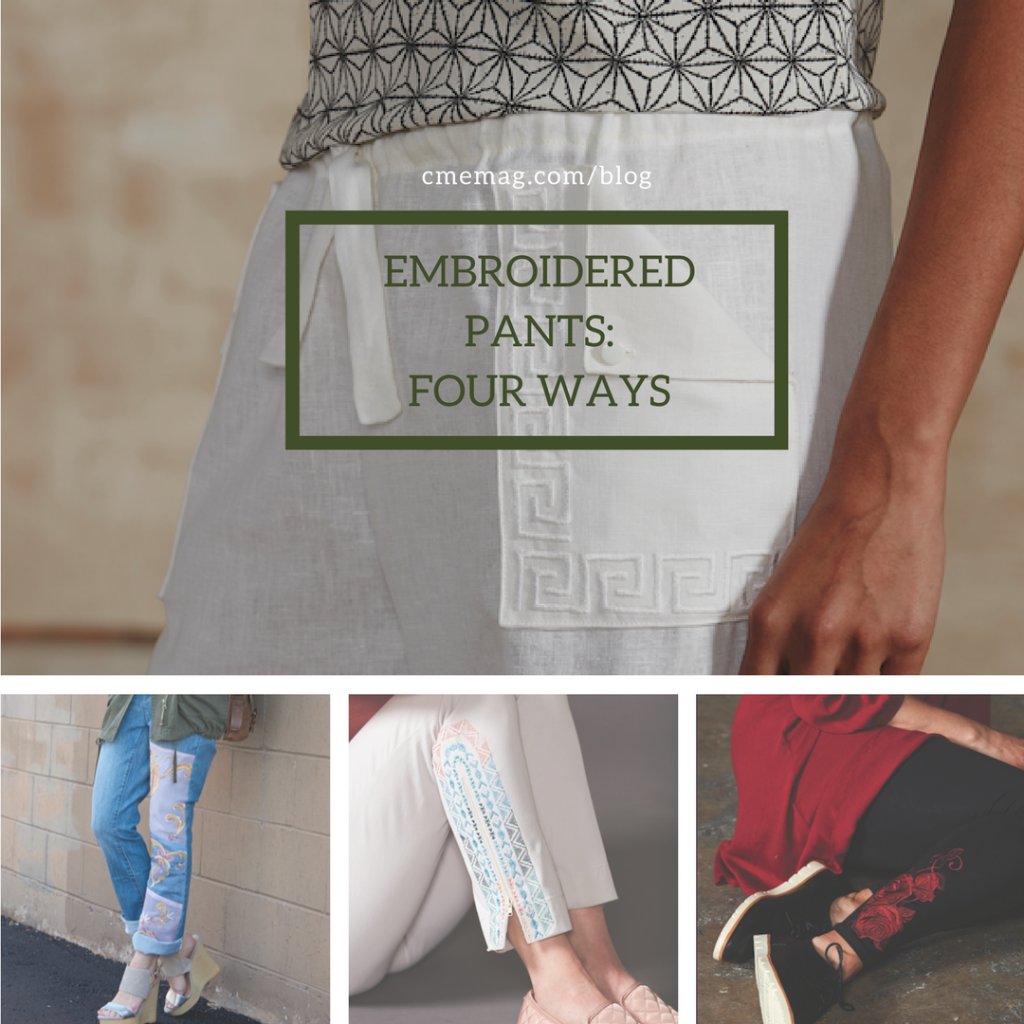 4 Techniques for Embroidered Pants - Sew Daily